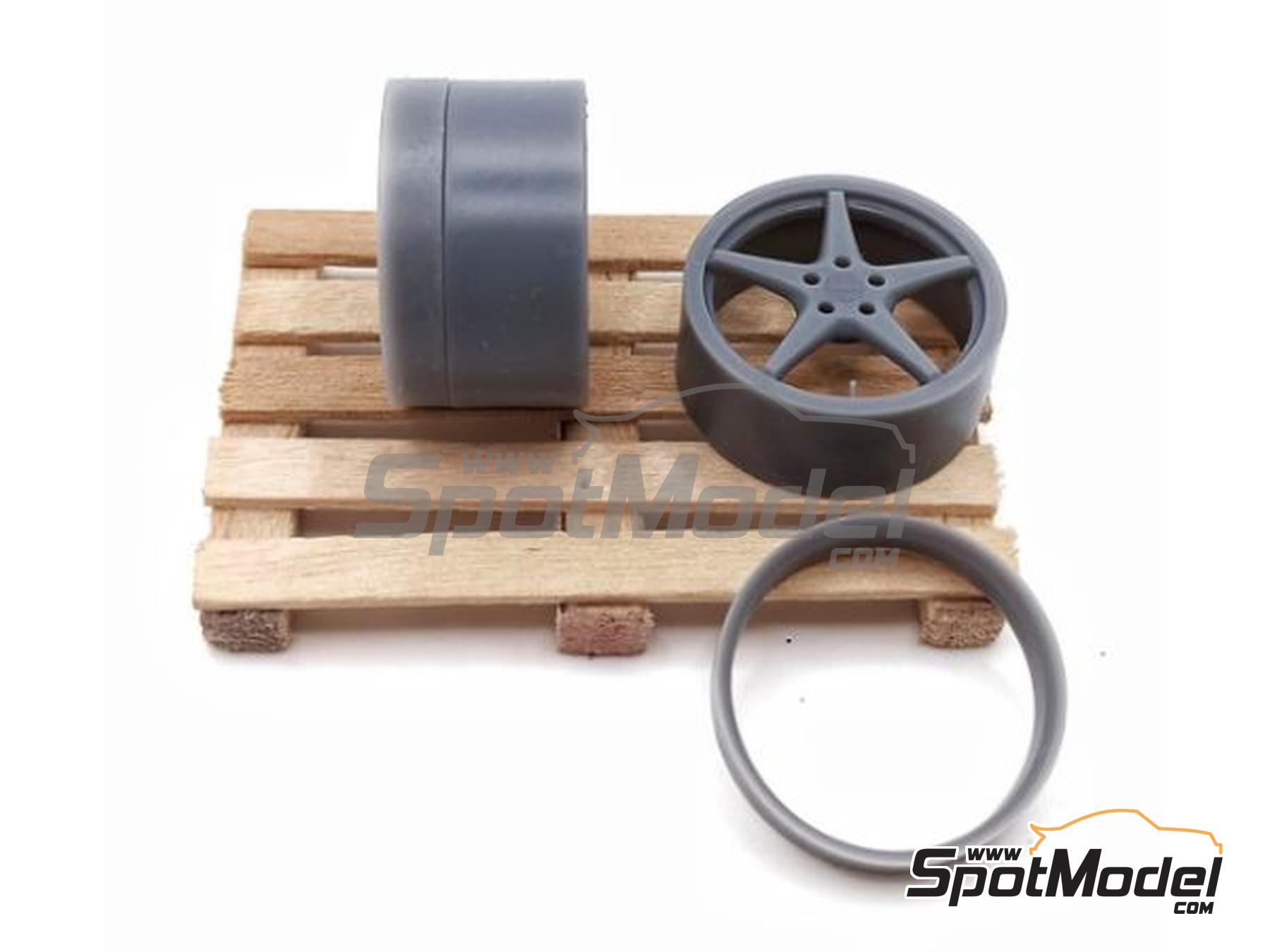 Yamamoto Model Parts YMPRIM18: Rims and tyres set 1/24 scale - Ocean MK18 18 inches - 4 units ...